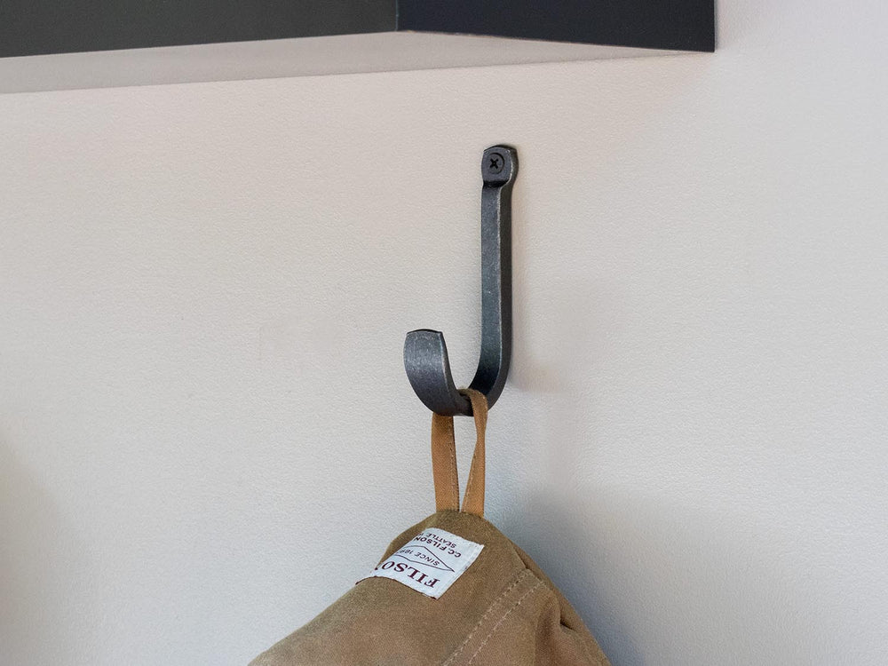 Strong Wall Hook, Heavy Duty | Black Metal Finish | EHF - Echo Hill Forge