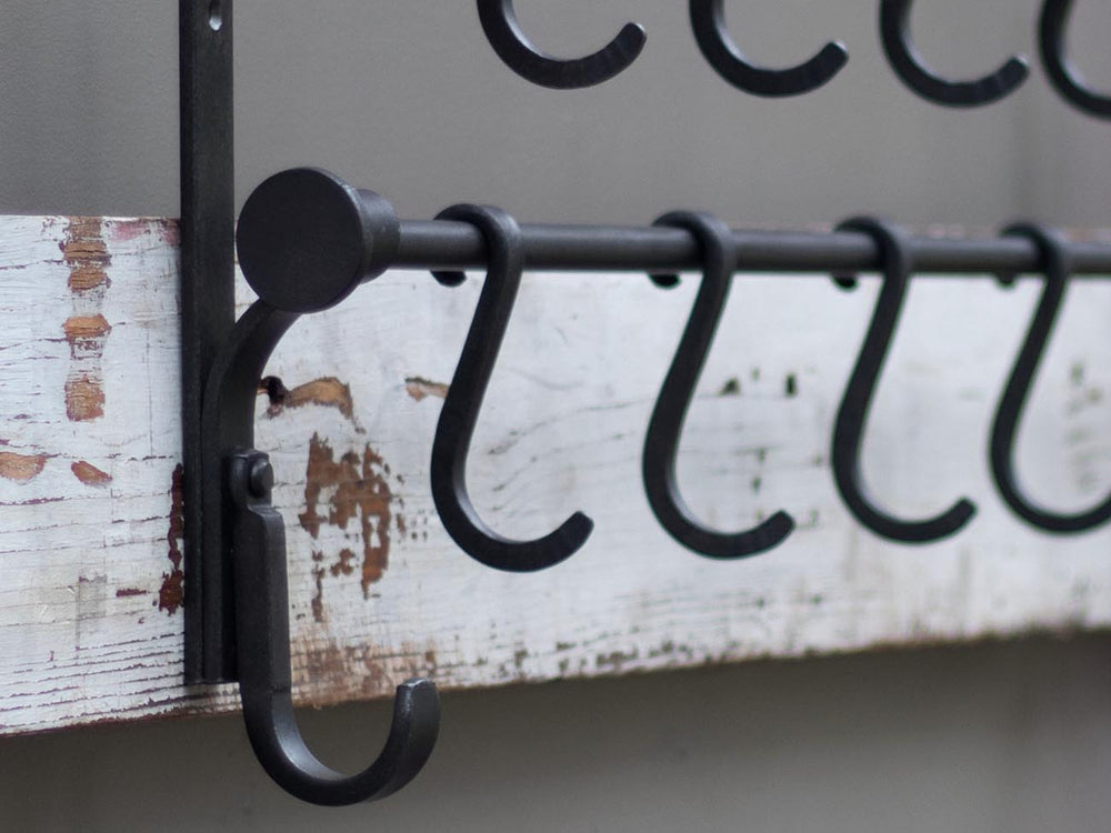 Handmade Wall Mount Pot Rack | Unique Modern Look | EHF - Echo Hill Forge