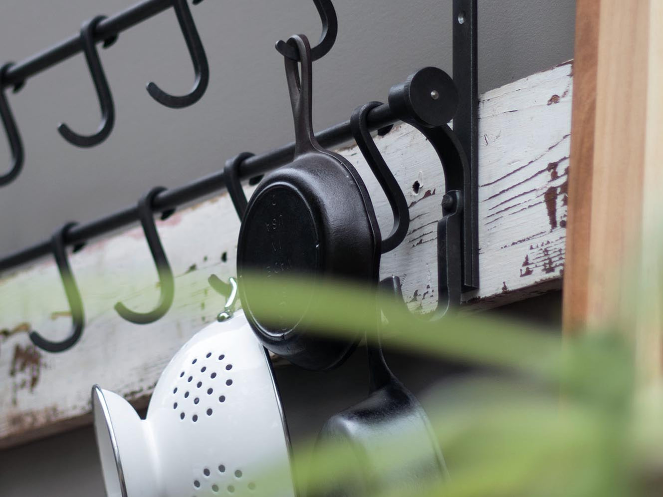 Handmade Wall Mount Pot Rack | Unique Modern Look | EHF - Echo Hill Forge