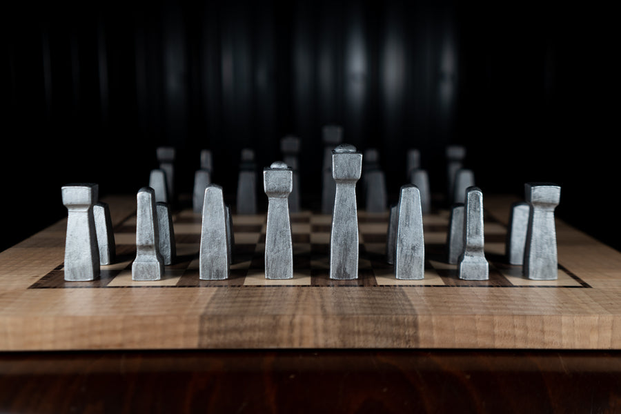 Handmade Chess Set | Unique, Abstract Pieces | EH Forge - Echo Hill Forge